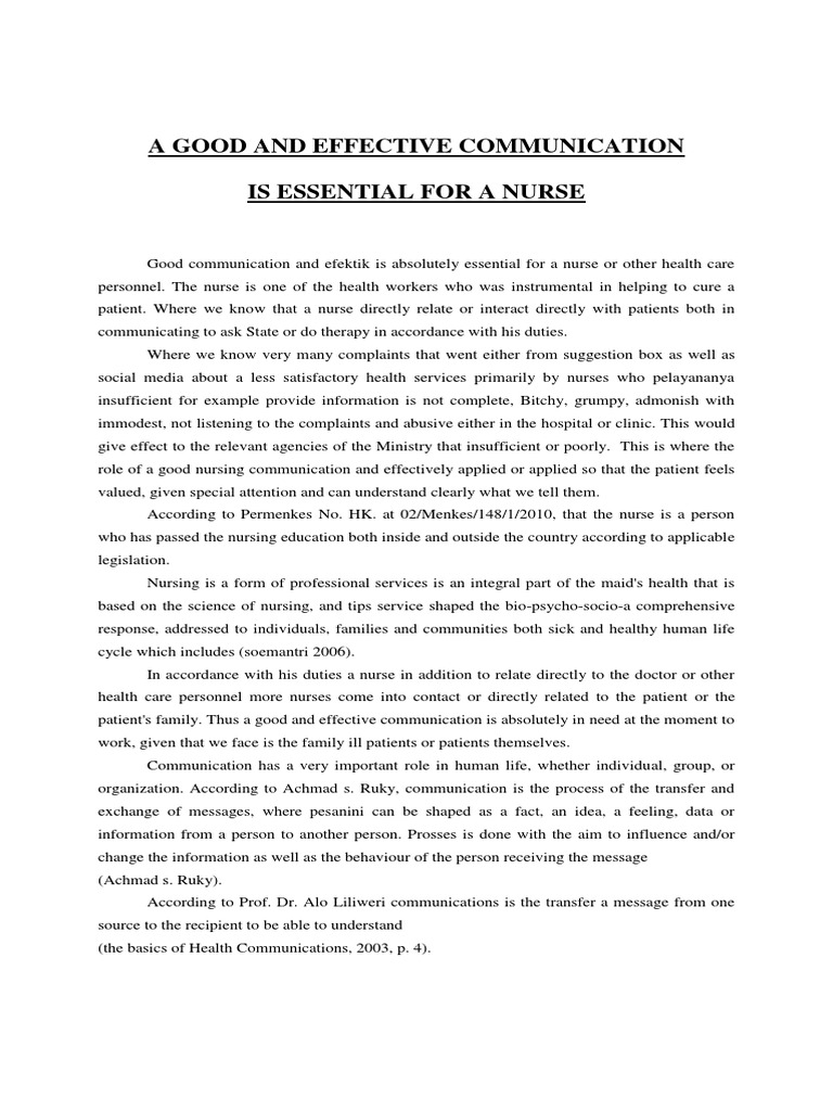 Effective Communication for Nurses | PDF | Nursing | Communication