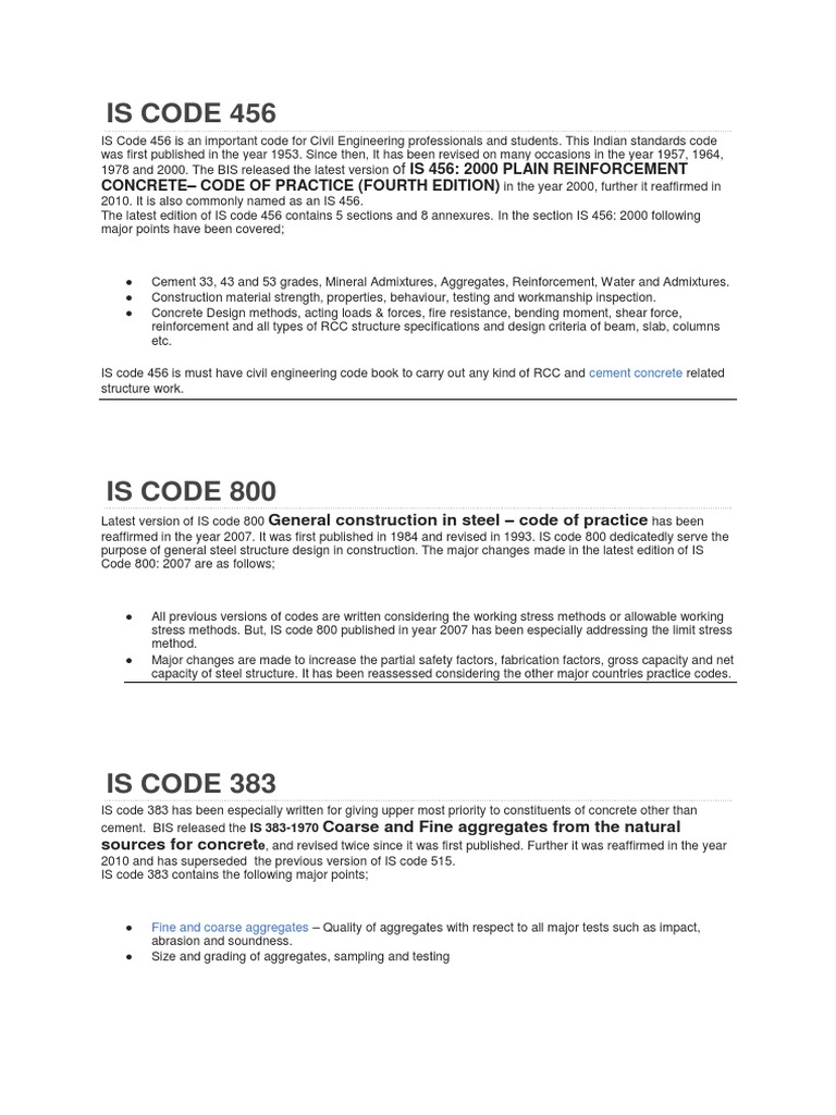 Is Code | PDF | Concrete | Civil Engineering