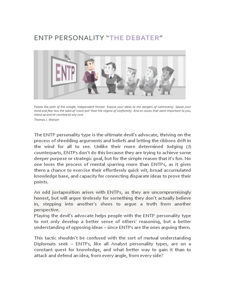 Entp Personality " ": The Debater | Download Free PDF | Personality ...