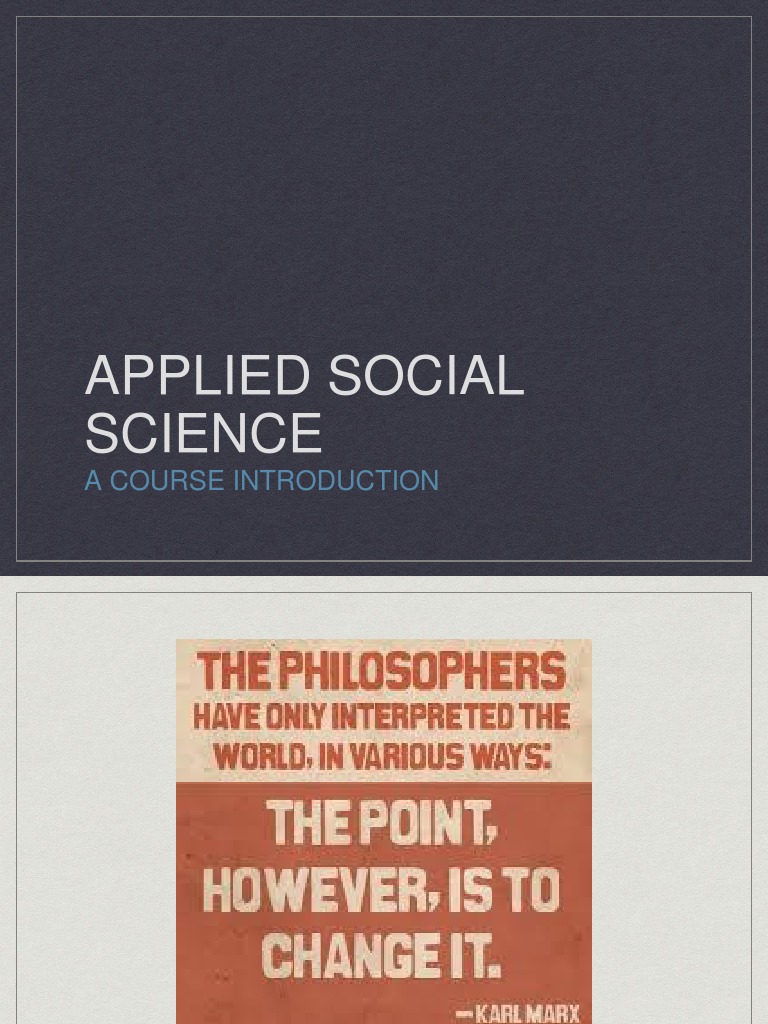 Applied Social Science: A Course Introduction | PDF | Social Science ...