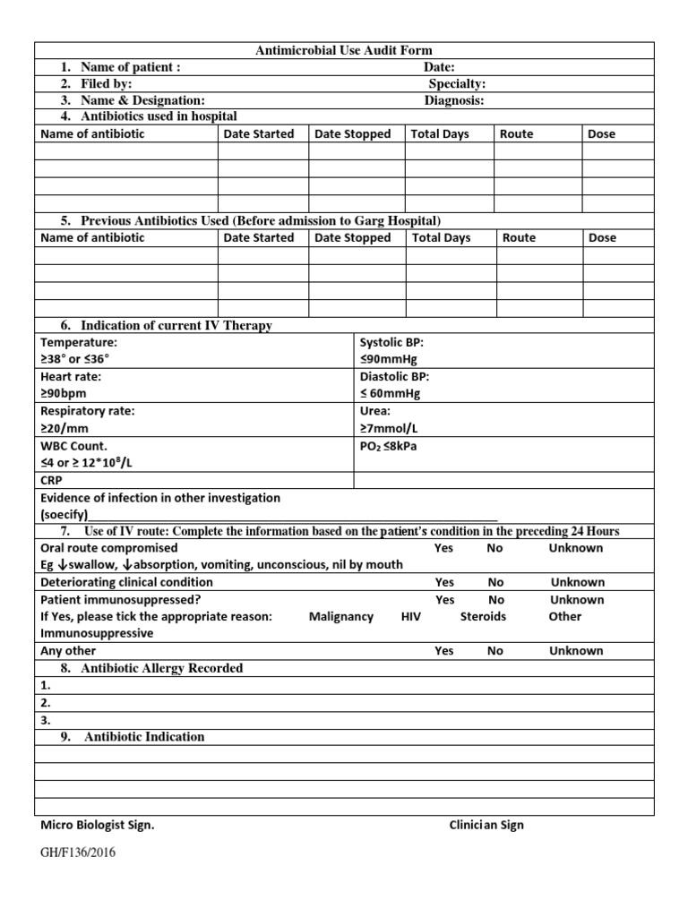 Antimicrobial Form | PDF