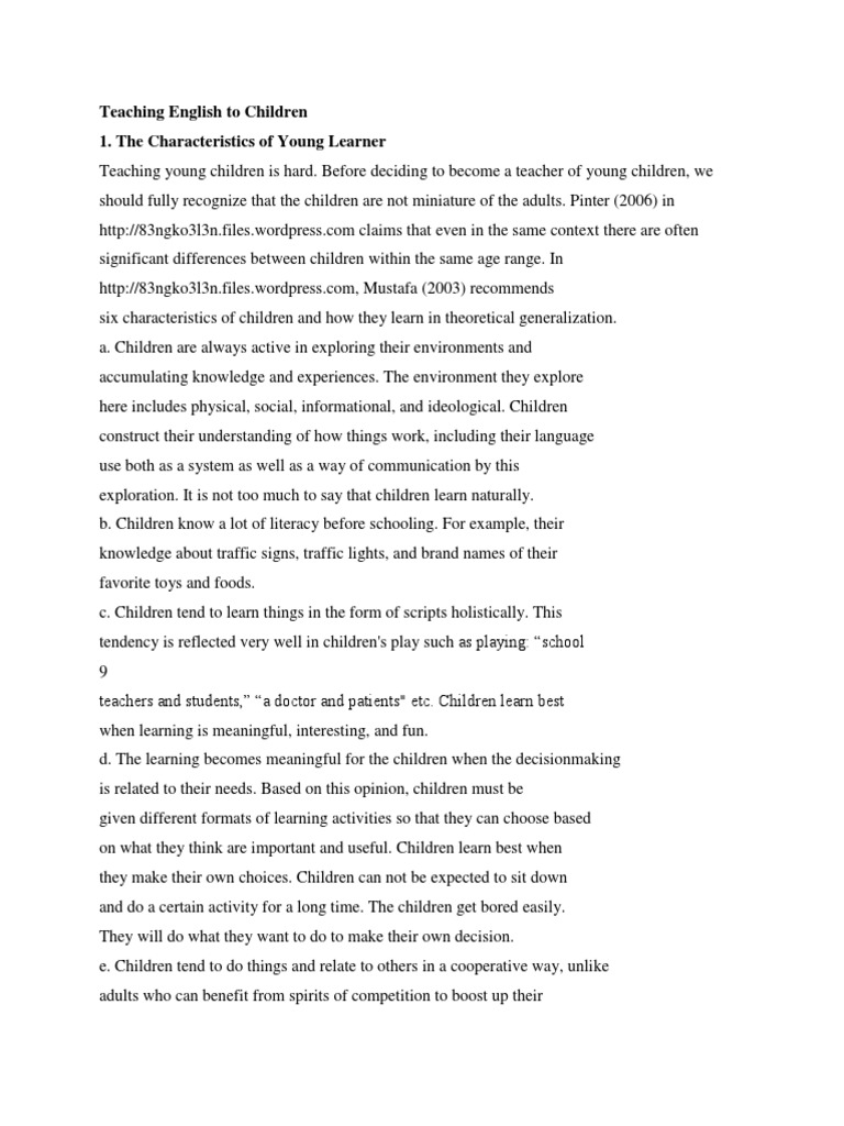 Teaching English To Children | PDF | Learning | Foreign Language