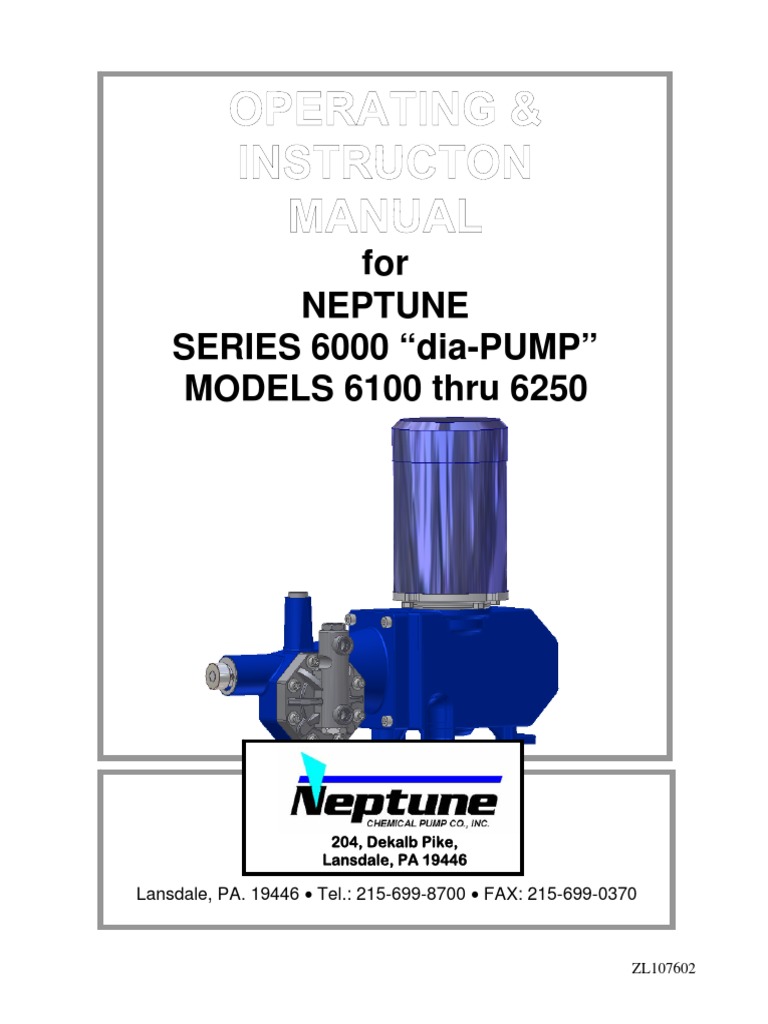 Neptune DP6000 ZL107602 00DMP 27 | PDF | Pump | Valve