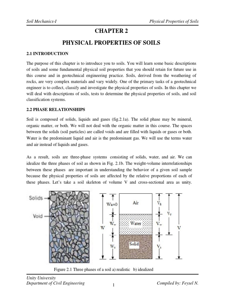 Soil Mechanics-I Physical Properties of Soils | PDF | Soil | Density