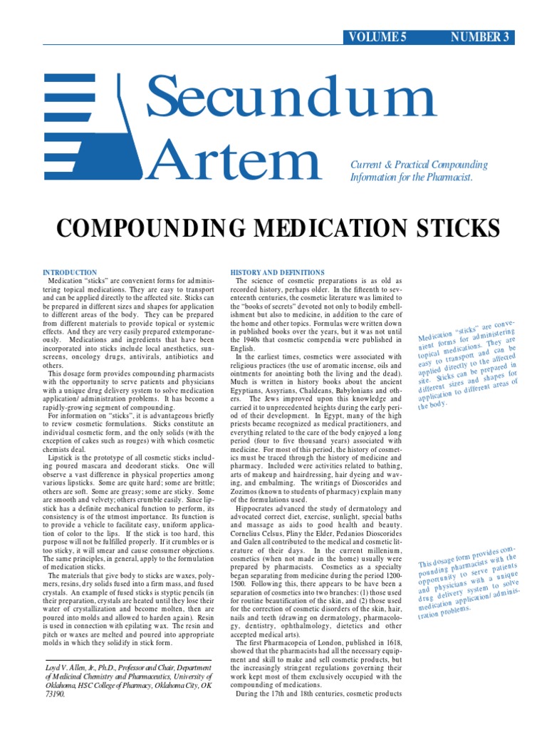 A Comprehensive Review of the History and Formulation of Medication ...