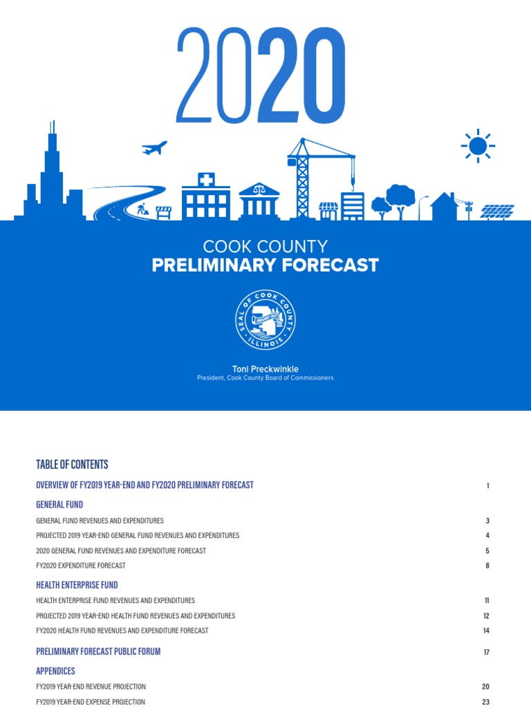 2020 Cook County Preliminary Forecast | PDF | Pension | Fund Accounting