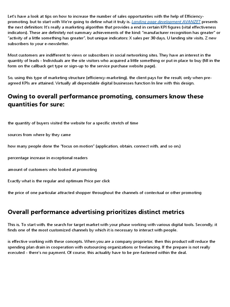 Efficiency Advertising and Marketing Is An Important Craze That Can ...