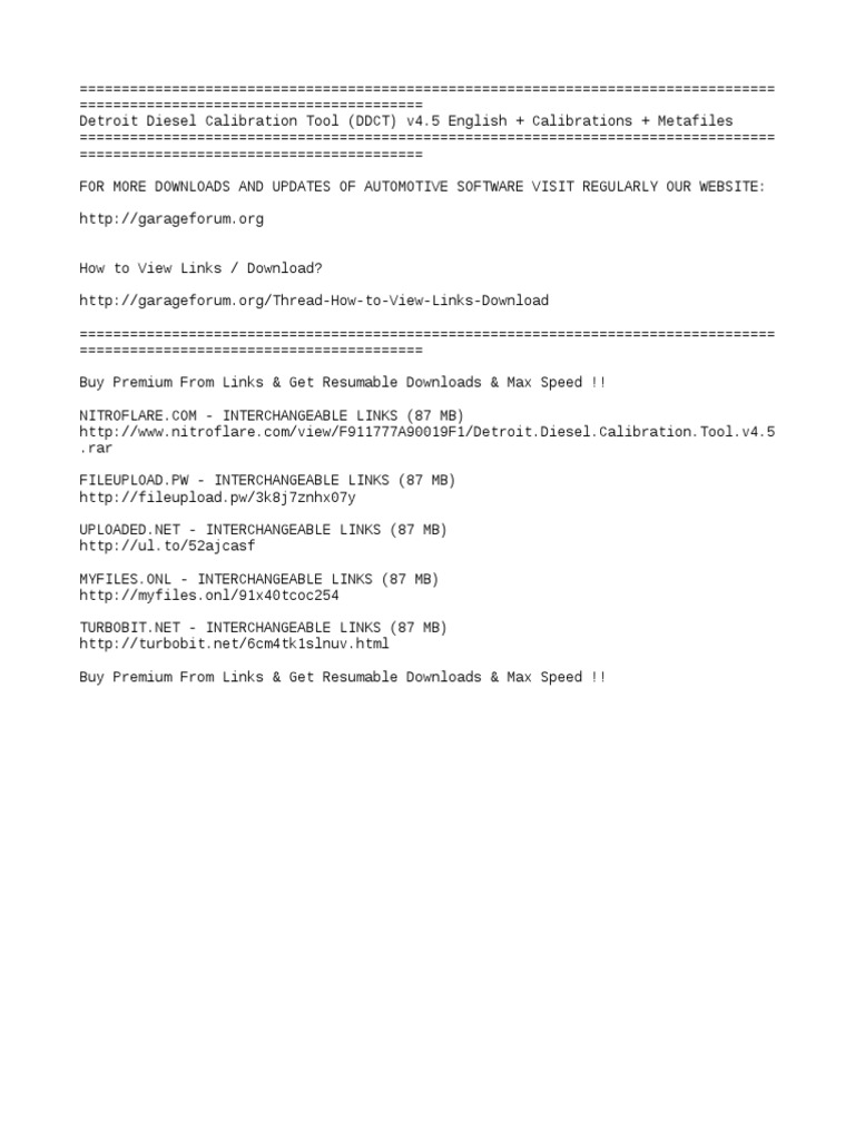 Detroit Diesel Calibration Tool (DDCT) v4.5 English + Calibrations ...