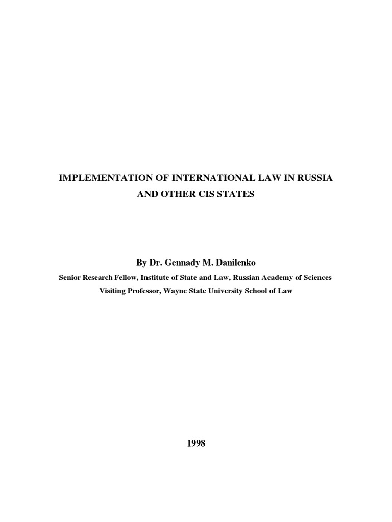 Soviet Law Danilenk | PDF | International Law | United States Constitution