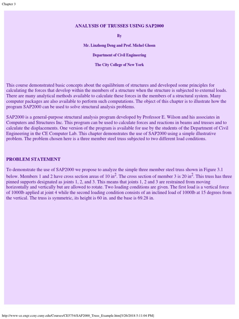 Analysis of Trusses Using SAP2000 | PDF | Structural Analysis | Truss