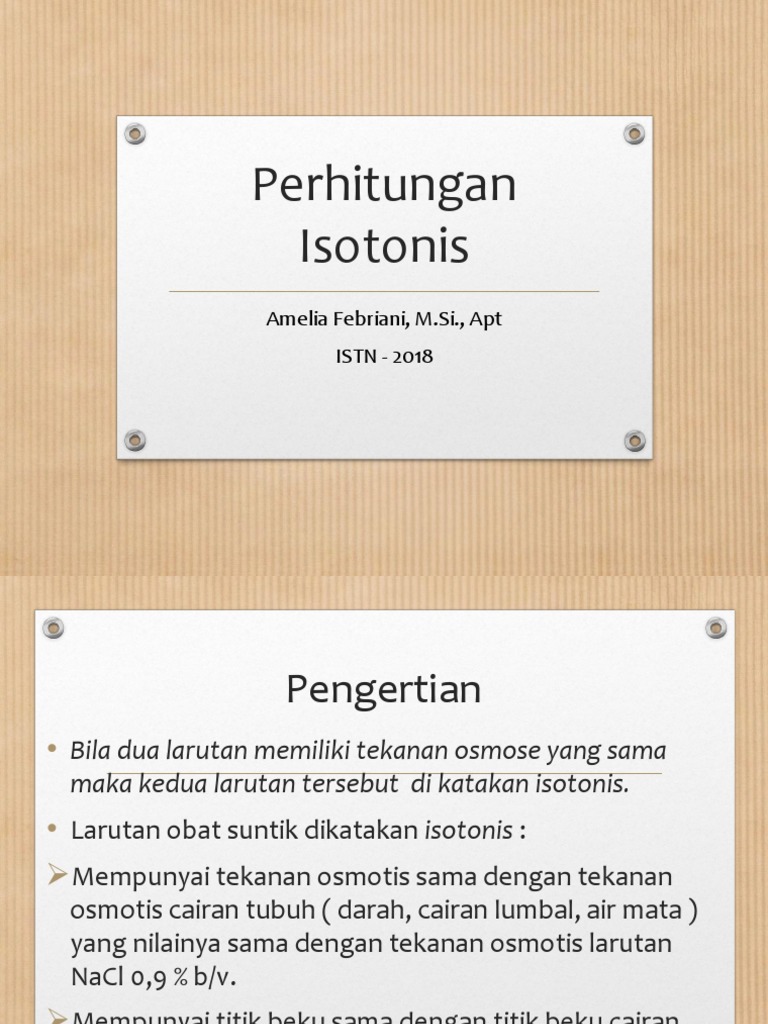 Perhitungan Tonisitas - Bu Amel | PDF