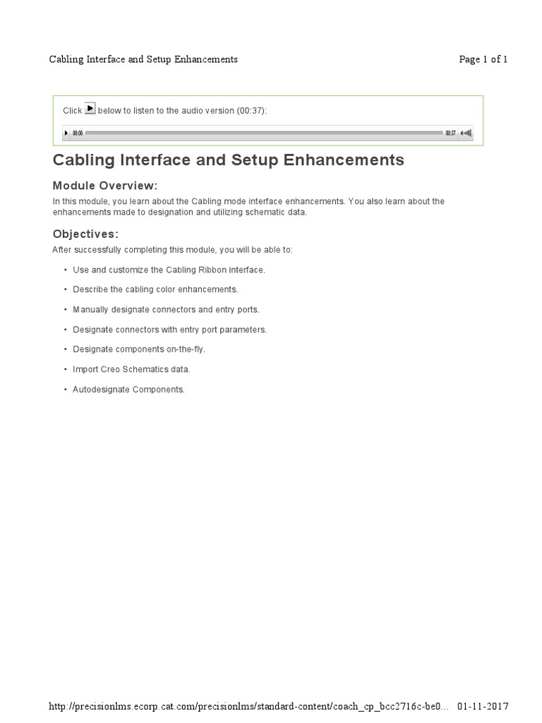 Cabling Interface and Setup Enhancements: Module Overview | PDF