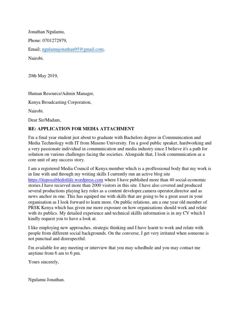 Cover Letter... KBC | PDF