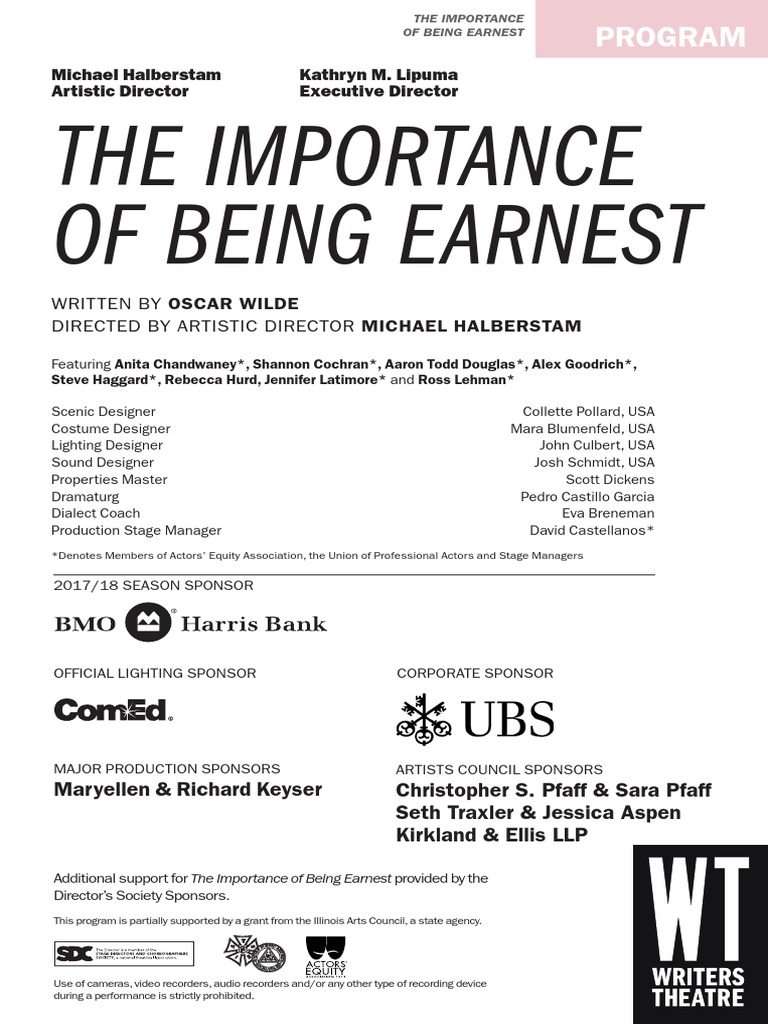 Oscar Wilde The Importance of Being Earnest | Download Free PDF | The ...