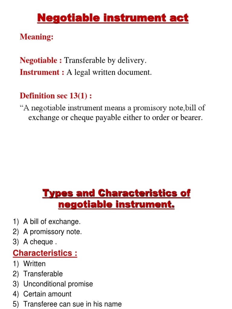 Bill of Exchange and Promissory Note | PDF