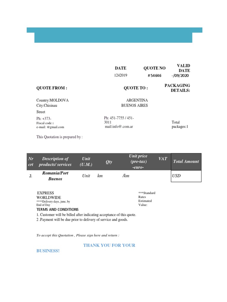 Date Quote No Valid Date | PDF