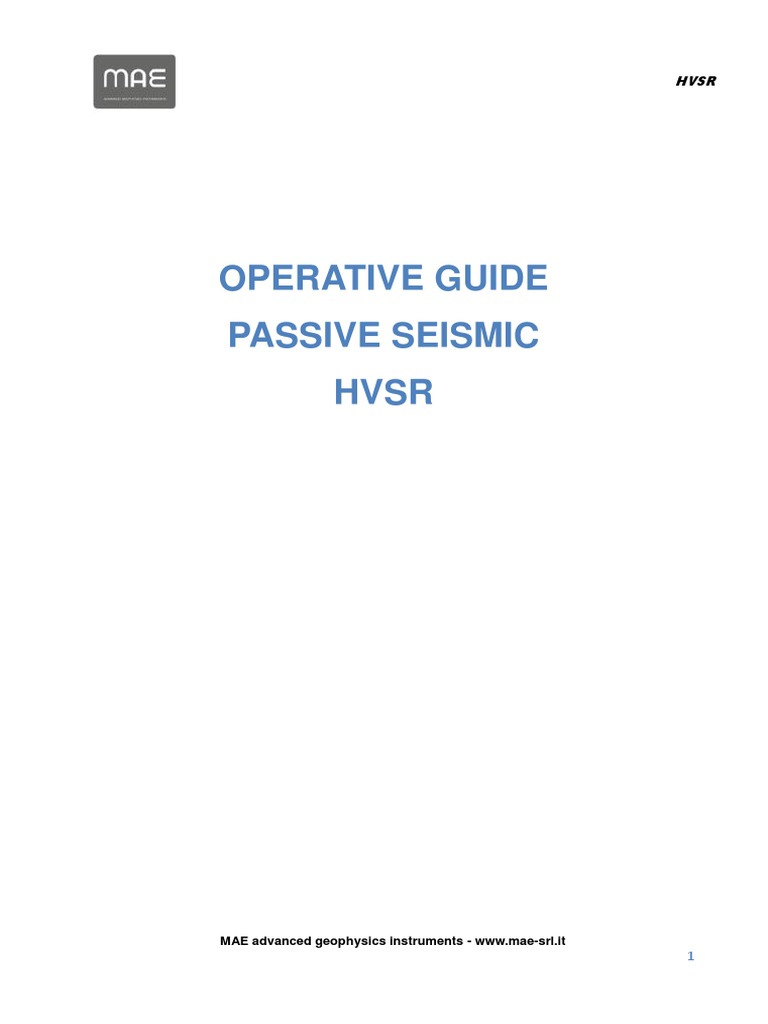 HVSR Procedure | PDF | Seismology | Sampling (Signal Processing)