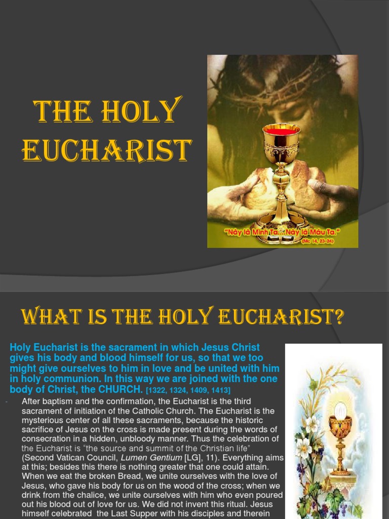 Understanding the Holy Eucharist | PDF | Eucharist | Mass (Liturgy)