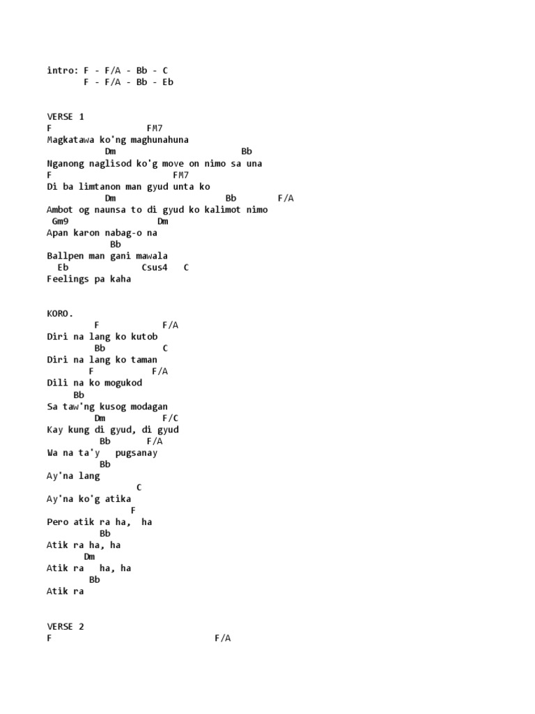 Atik Ra (Chords and Lyrics) - Notepad | PDF
