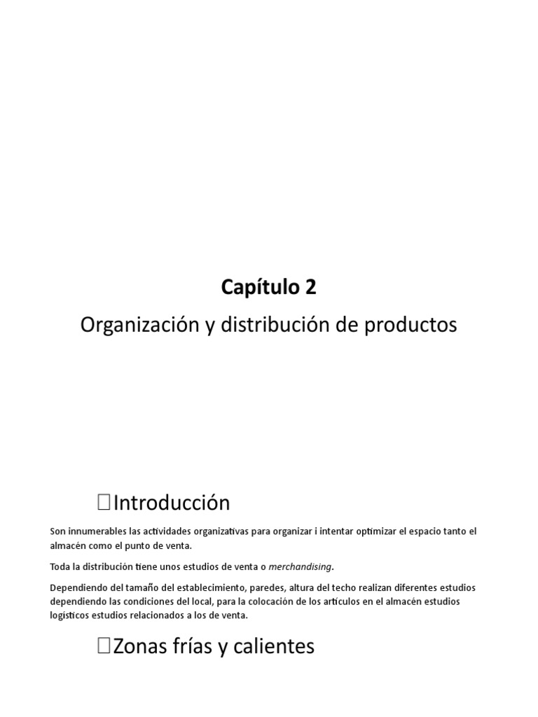 Organización y Distribución de Productos Capítulo 2 | PDF