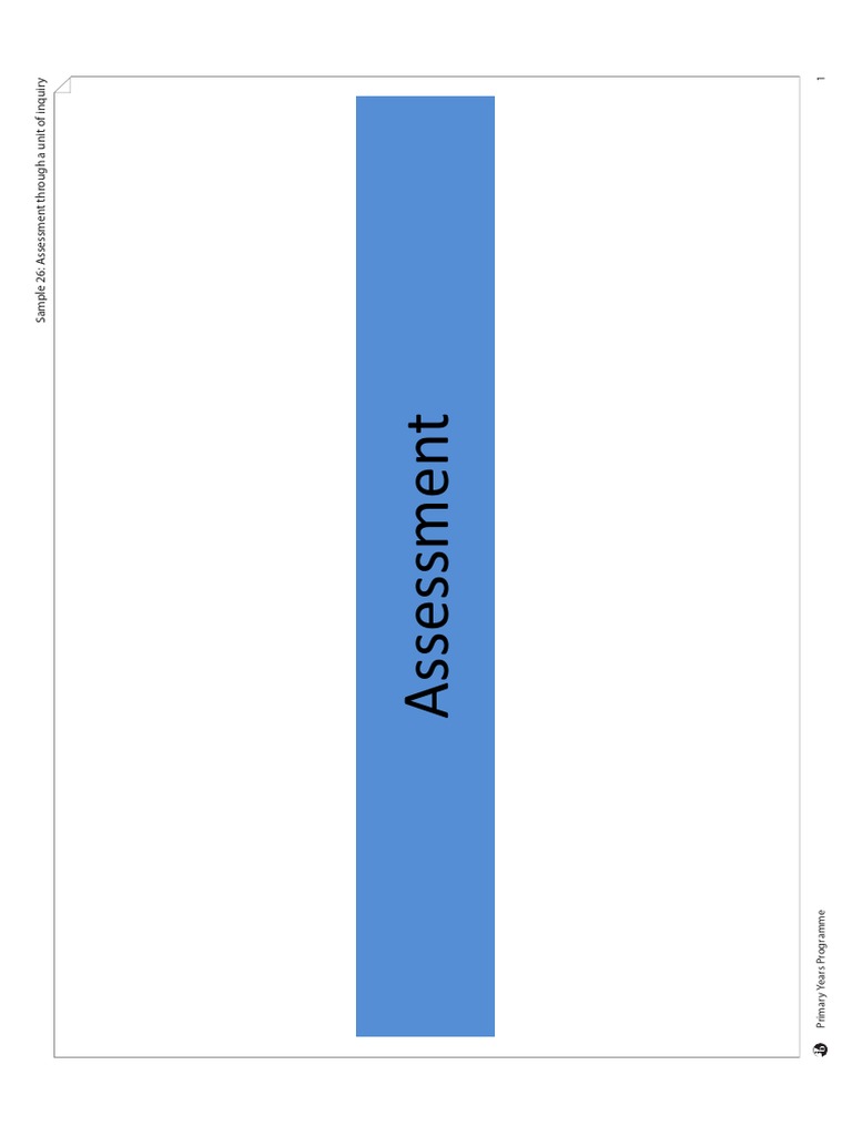 PYP Assessment | PDF | Rubric (Academic) | Educational Psychology