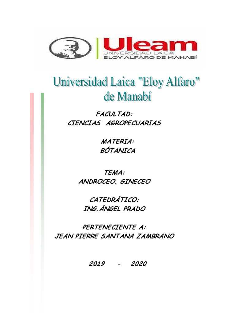 Androceo, Gineceo | PDF | Flores | Polinización