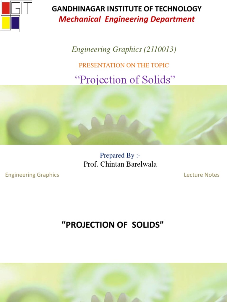 Projection of Solids Engineering Graphics Sem 1 GTU Engineering ...