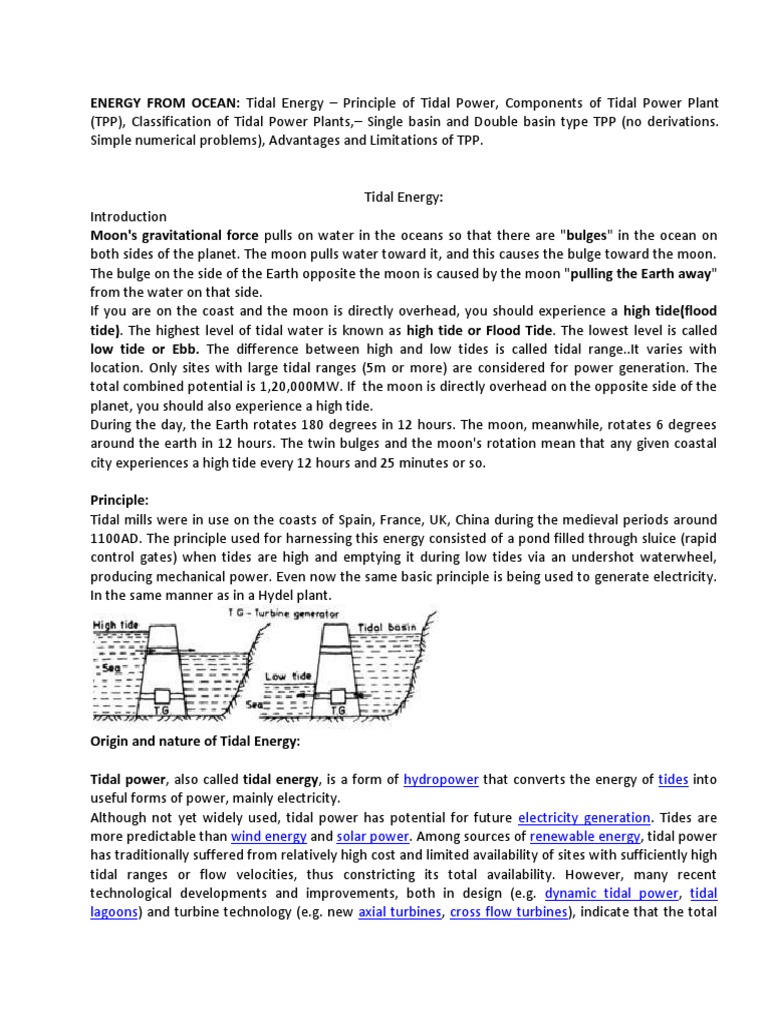Harnessing Tidal Energy: An Overview of Tidal Power Technologies ...