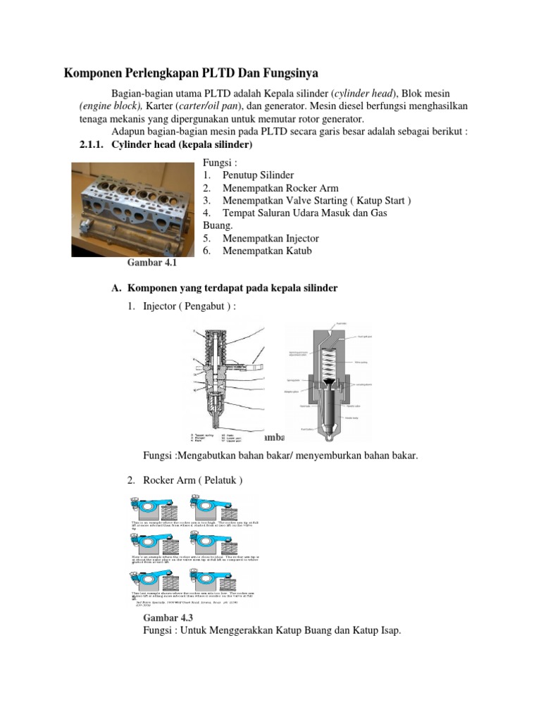 Komponen Perlengkapan PLTD Dan Fungsinya | PDF