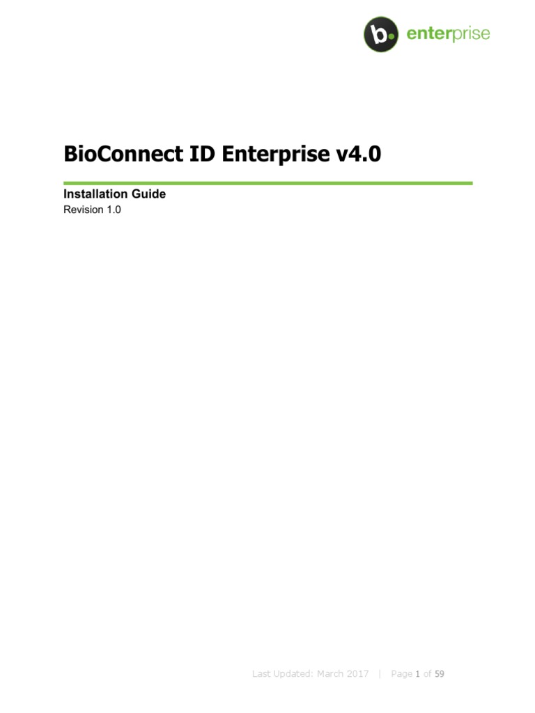 BioConnect ID Enterprise v4.0 Installation Guide | PDF | Databases | Microsoft Sql Server