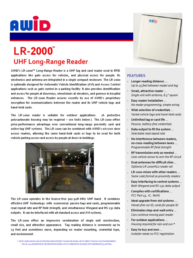 Awid LR-2000 Reader | PDF | Telecommunications Engineering ...