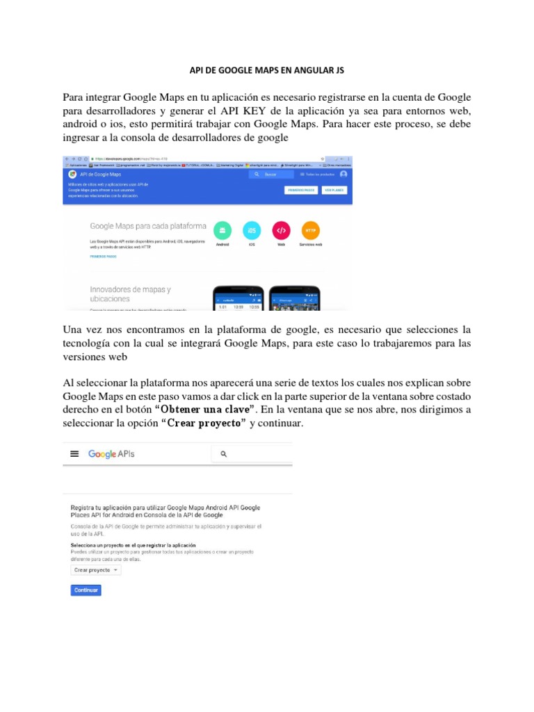 Integración de Google Maps en Angular JS: Pasos para generar una API ...