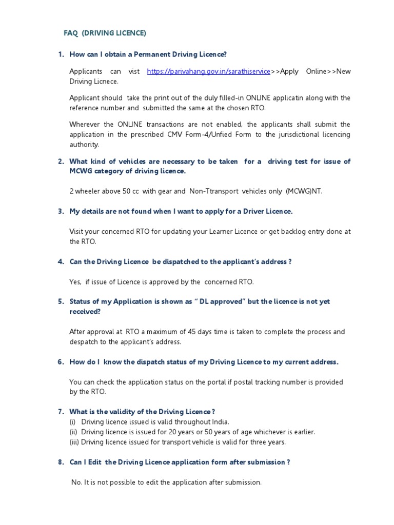 Faq DL | PDF | Driver's License | Driving