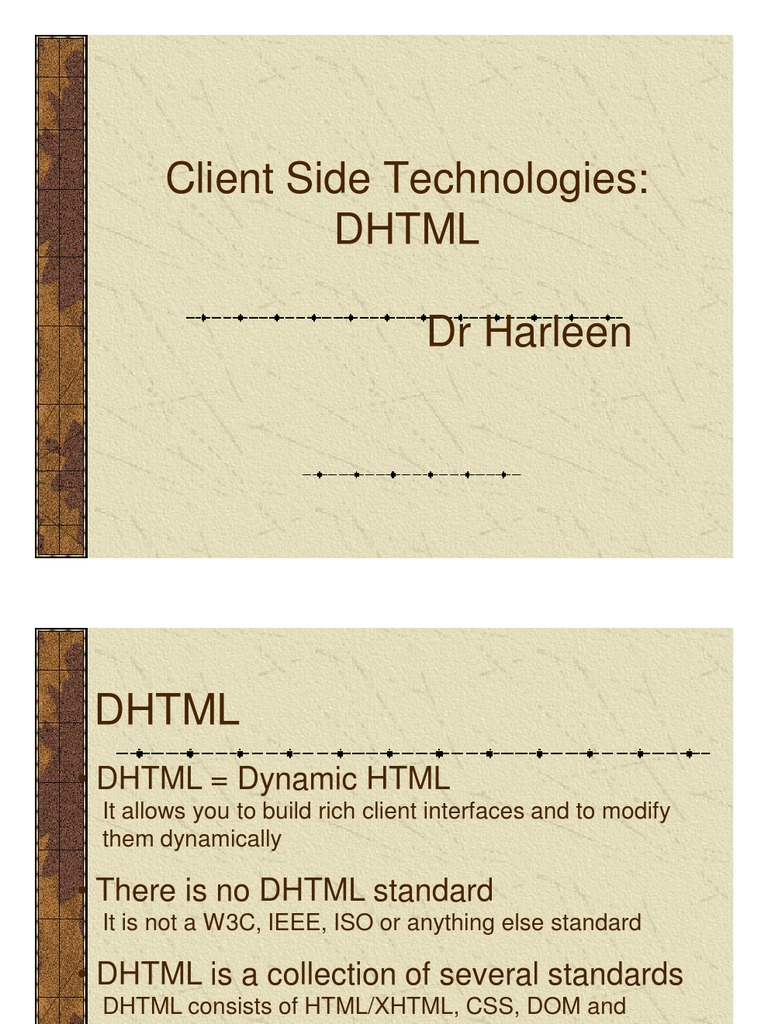 Dhtml Pdf Dynamic Html Cascading Style Sheets 4182