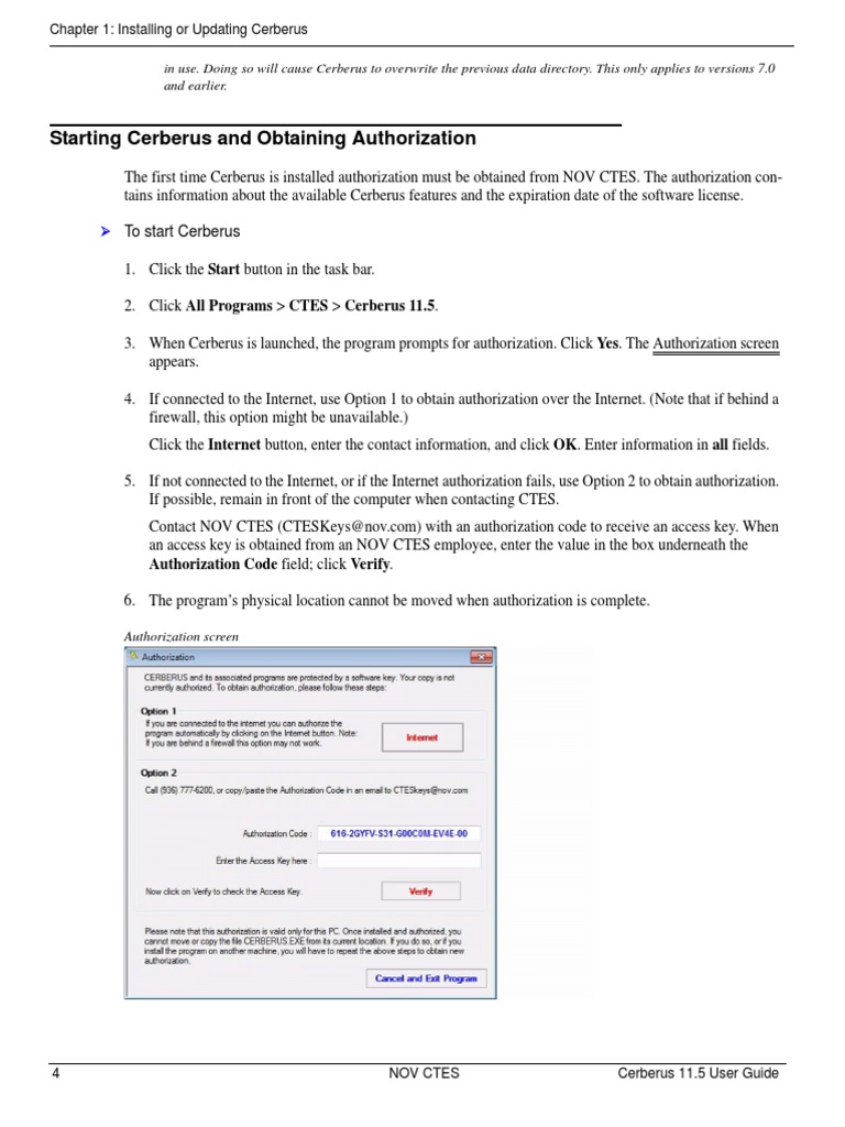 Starting Cerberus and Obtaining Authorization | PDF | Backup | Computer File