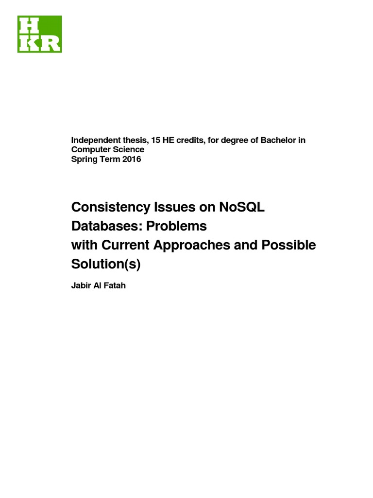 NoSQL Consistency Challenges | PDF | No Sql | Scalability
