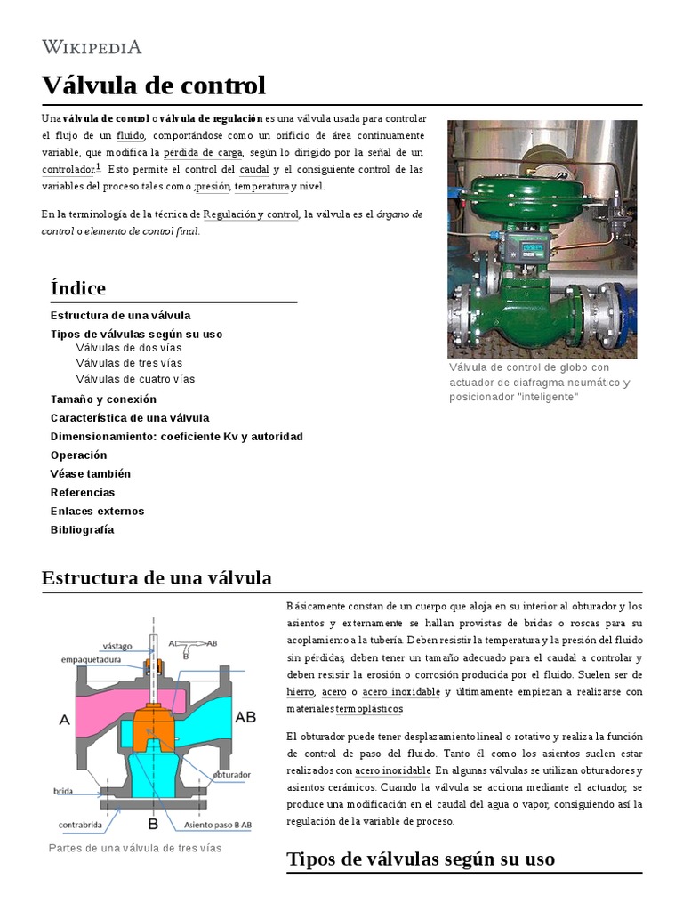 Válvula de Control PDF | PDF | Ingeniería mecánica | Física Aplicada e ...