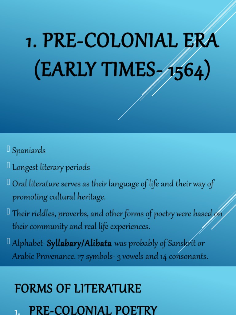 Pre-Colonial and Colonial Influences on the Development of Philippine ...