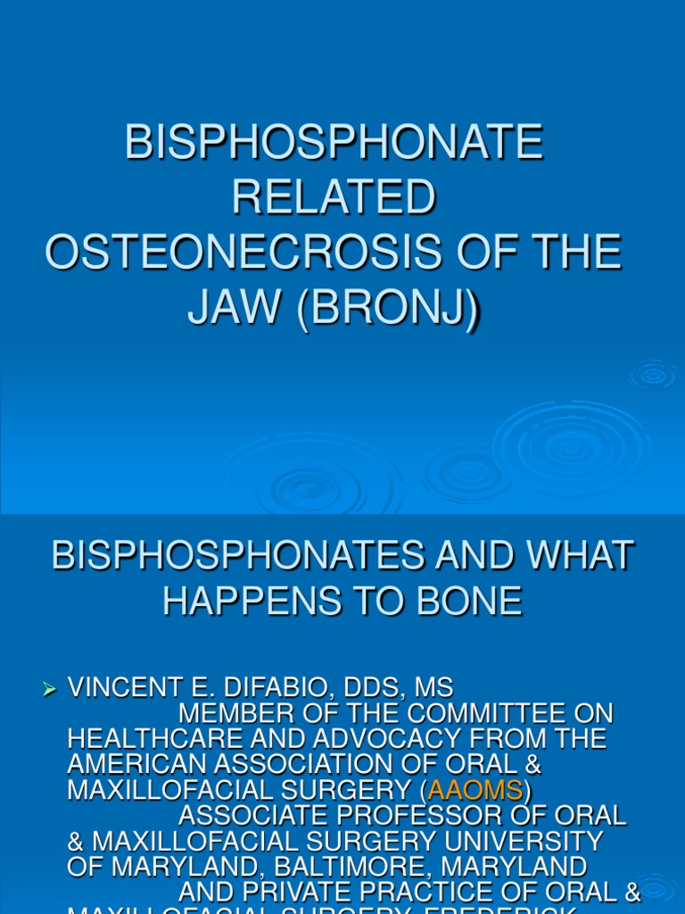 Bisphosphonate Related Osteonecrosis of The Jaw (Bronj) | PDF ...