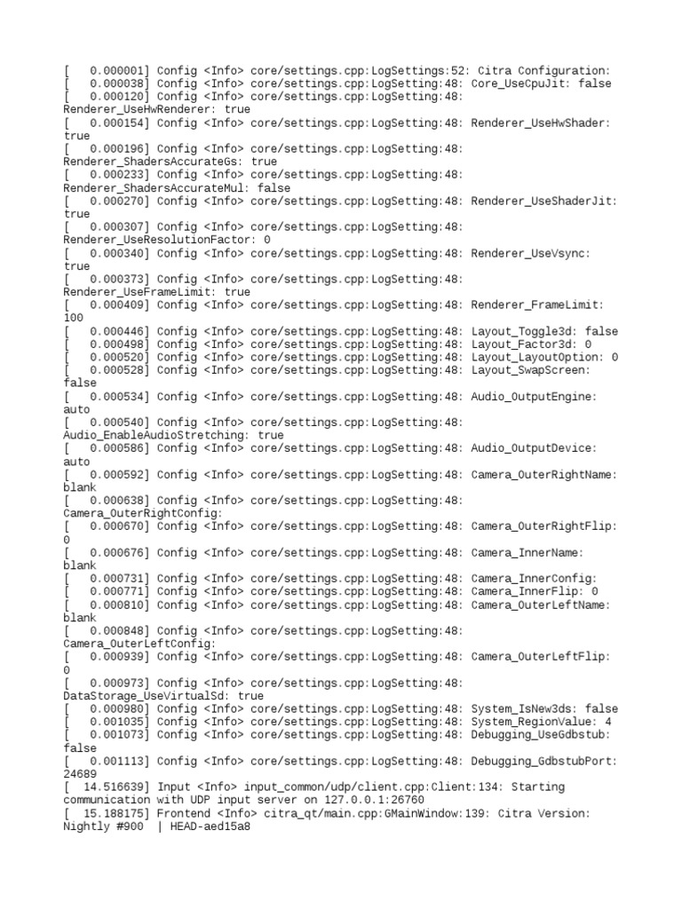 Citra Log | PDF | Computing | Software