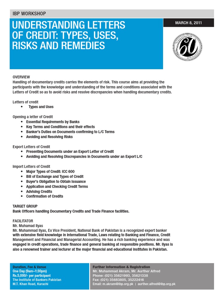Understanding Letters of Credit: Types, Uses, Risks and Remedies | PDF ...