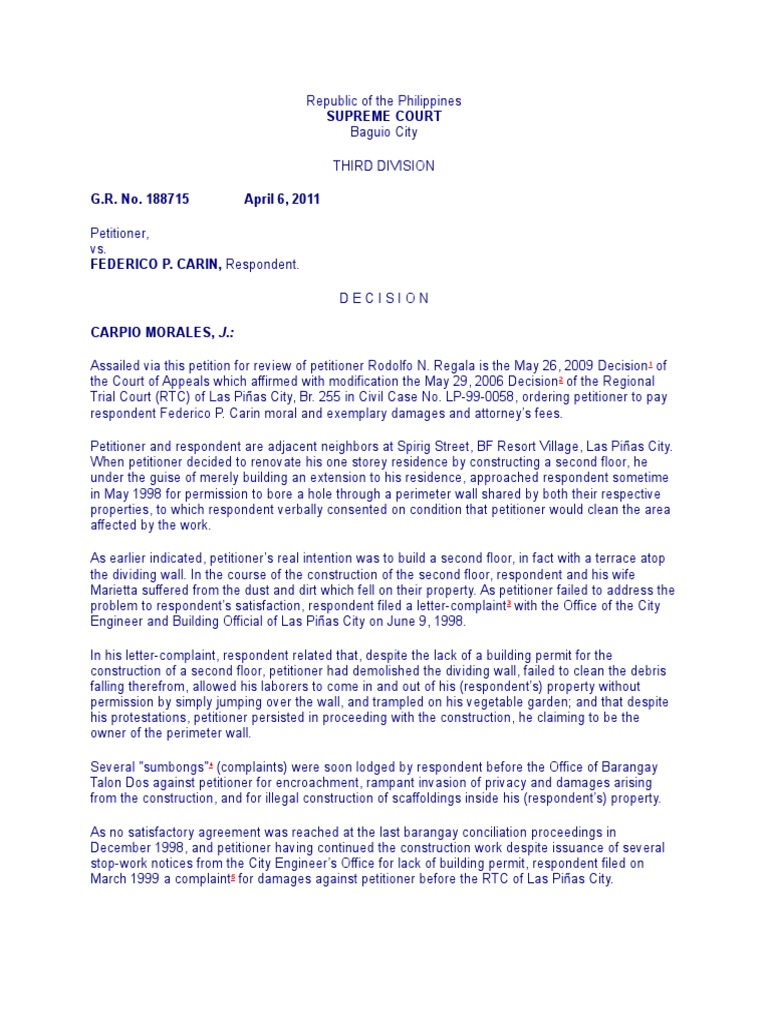 Regala Vs Carin (Damages, Quasi-Delicts) | PDF | Damages | Negligence