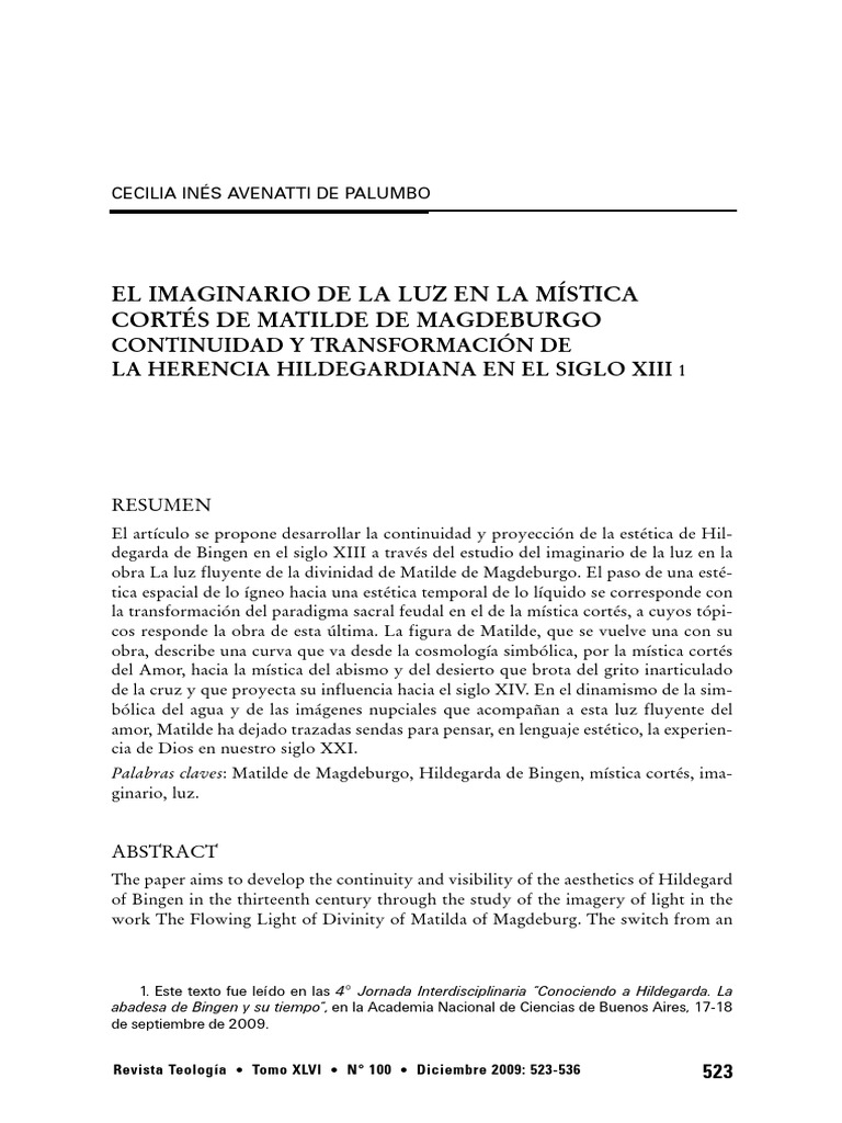 Avenatti de Palumbo, Cecilia Inés - El Imaginario de La Luz en La ...