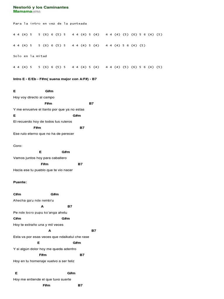 Mamama Tab Acordes | PDF | Ocio | Deportes