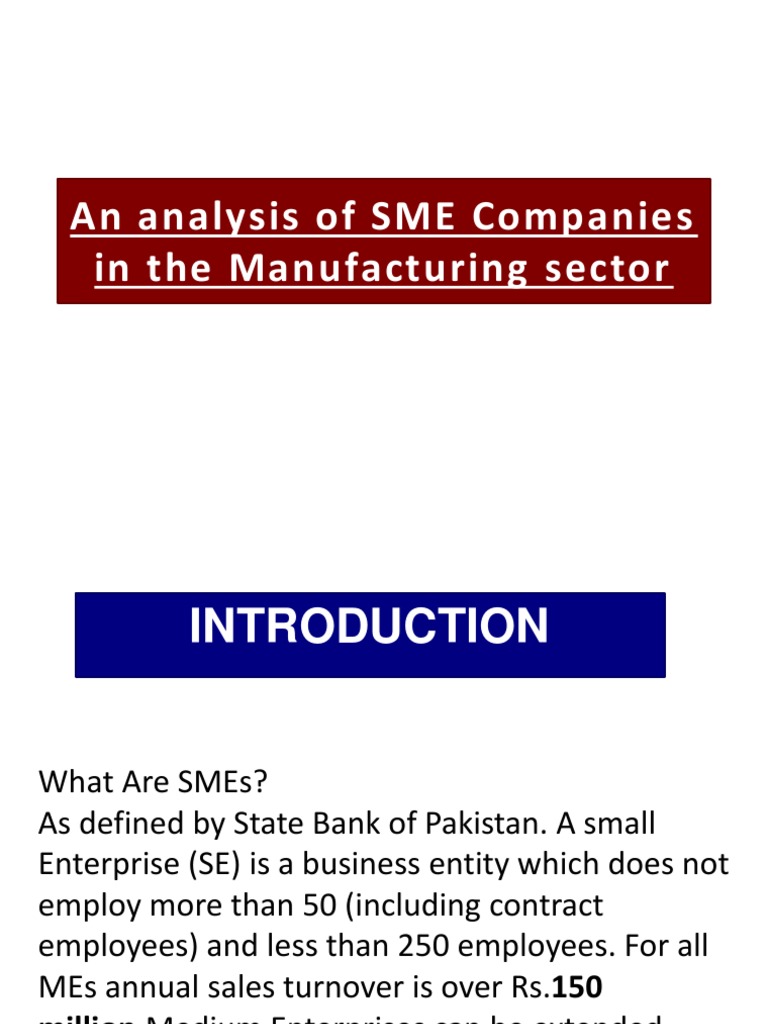 SME Manufacturing Sector in Pakistan | PDF | Business | Social Science
