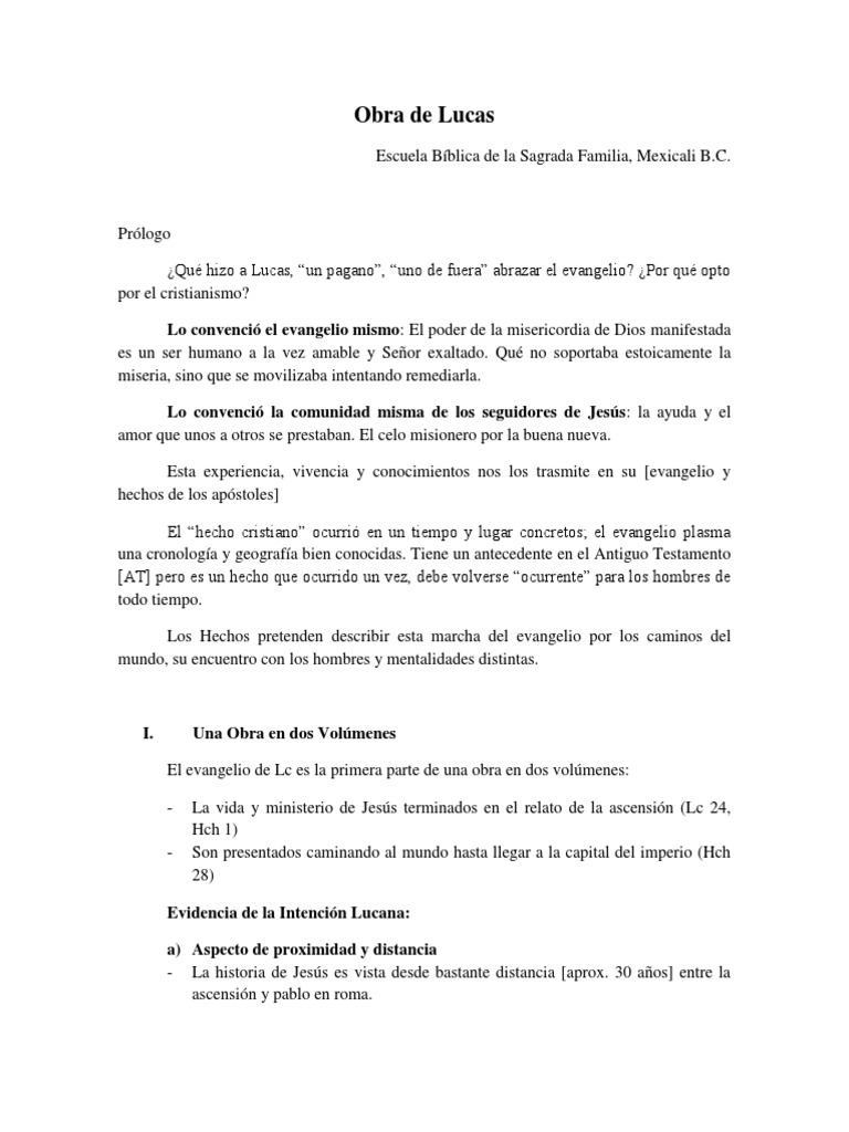 Obra de Lucas Material | PDF | Evangelio De Lucas | Pablo el apóstol