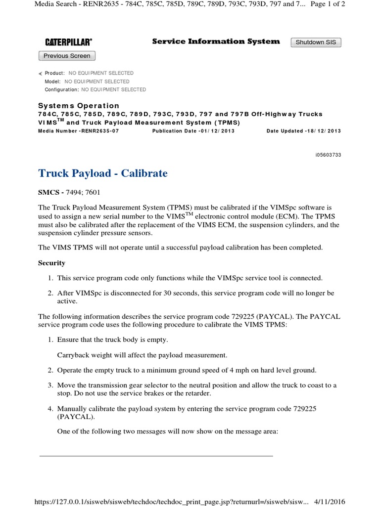Payload Calibration | PDF | Truck | Calibration