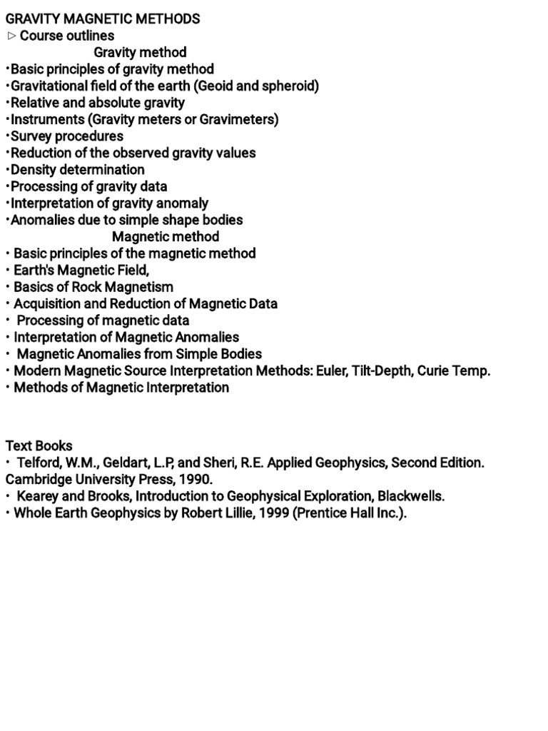 Basic Principles of Gravity Method | PDF | Pendulum | Gravity
