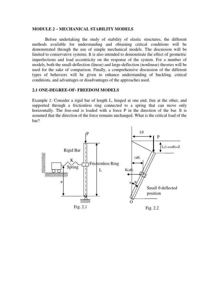 Module 2 - Mechanical Stability Models PDF | PDF | Buckling | Chemical ...
