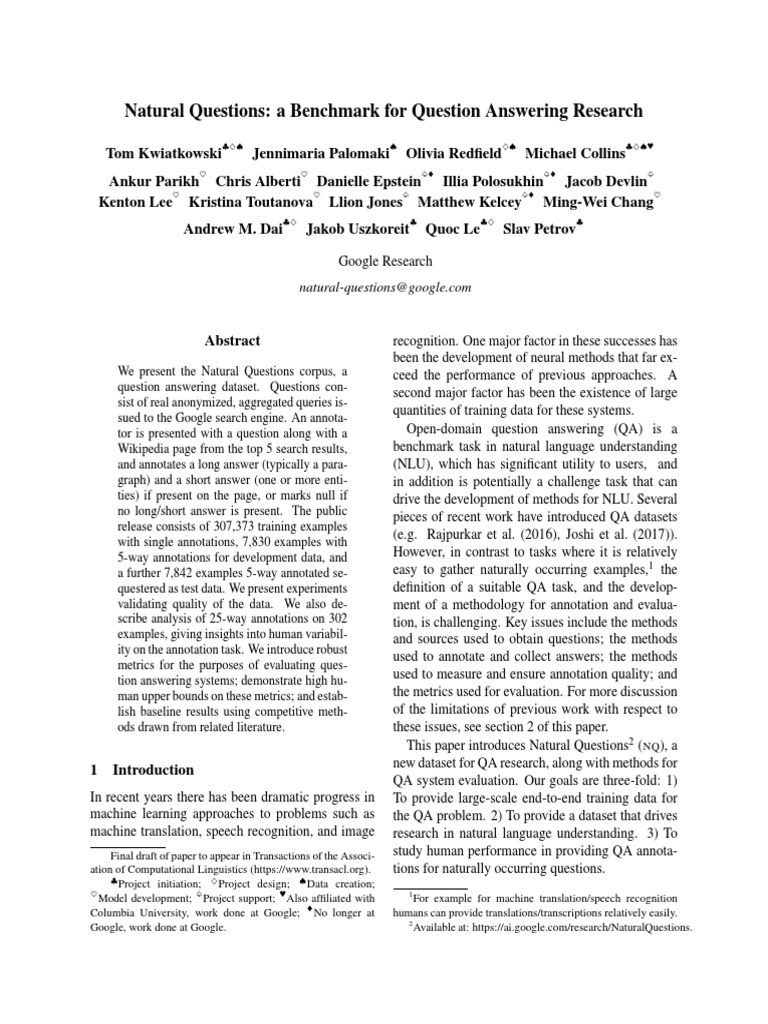 Natural Questions Dataset Overview | PDF | Rock (Geology) | Verb